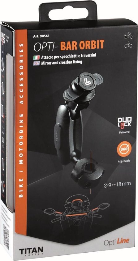 Optiline® Titan Opti Bar Orbit, spiegel en crossbarbevestiging 9-18 mm ...