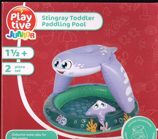 stingray toddler paddling pool/ 2 piece set/ 1,5 jaar/ afmeting ca 76x ...