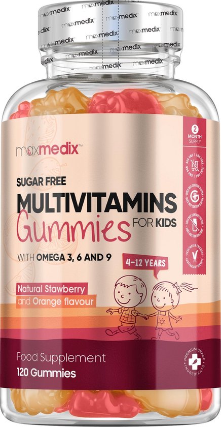 maxmedix Multivitamine Gummies voor kinderen - Natuurlijke aardbeien ...