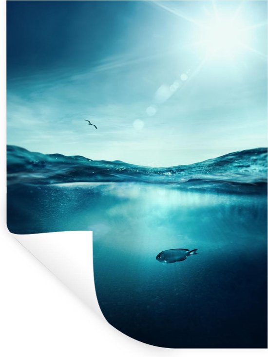 Sticker Muursticker Semi sous-marin - Poisson uniquement en mer - 30x40 ...