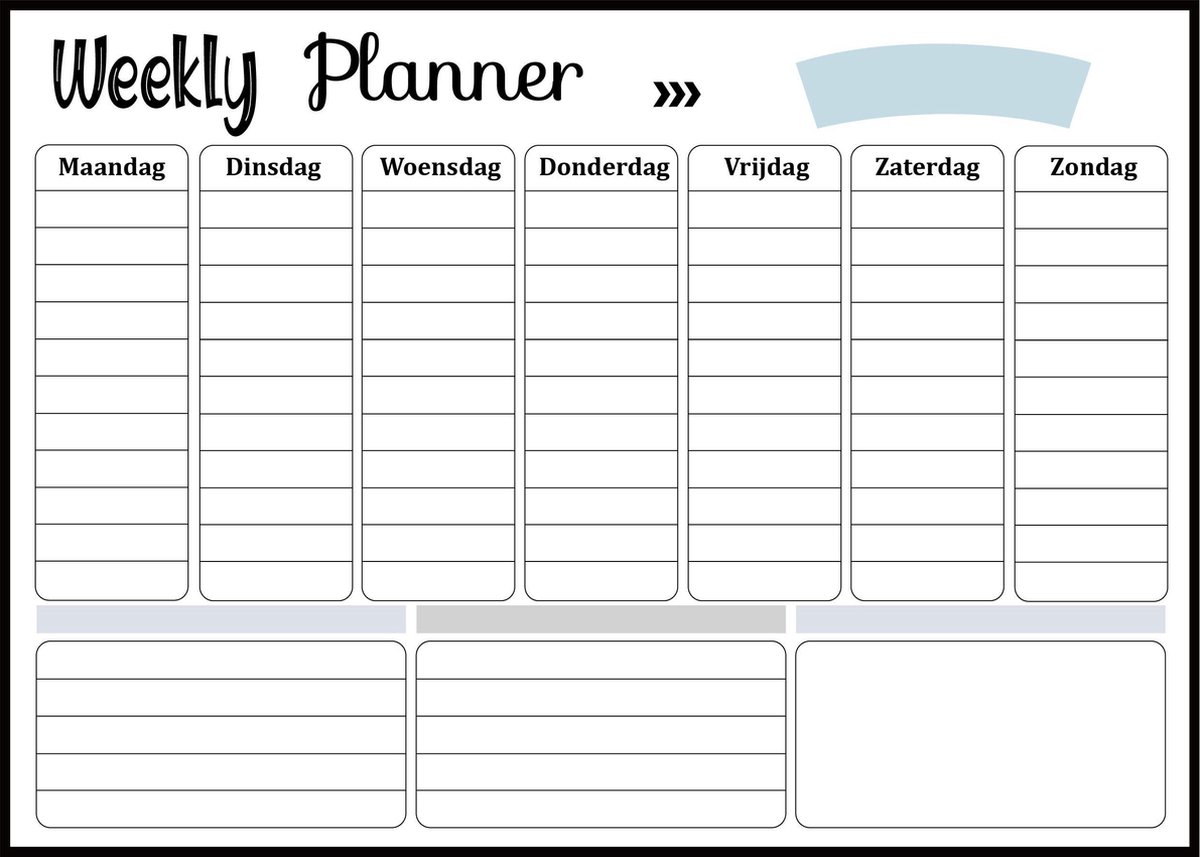bol.com | FEDEC Magnetische Whiteboard Weekplanner - Met Wisser ...