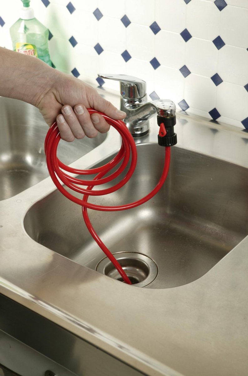 Afvoerontstopper slang met sproeier 2,5m blauw/geel | bol.com