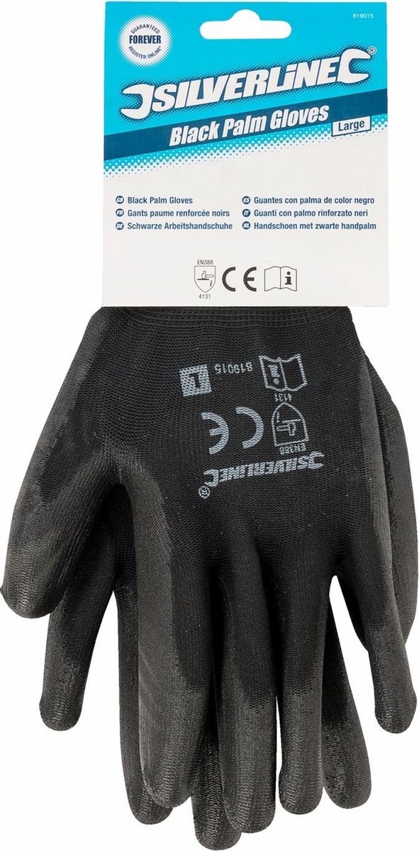 Silverline Handschoen met zwarte handpalm L 10 | bol.com
