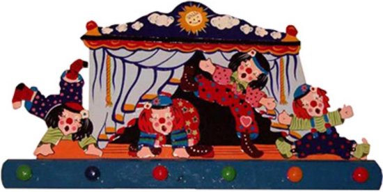 Kinderkapstok groot clown theater 6 pennen 59 cm | bol