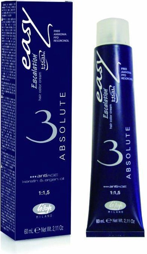 Lisap Easy Absolute 3 haarkleuring Zwart 60 ml | bol.com