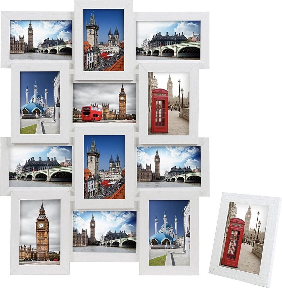 fotolijst collage voor 12 foto's, elk 10 x 15 cm (4 x 6), met 1 enkele ...