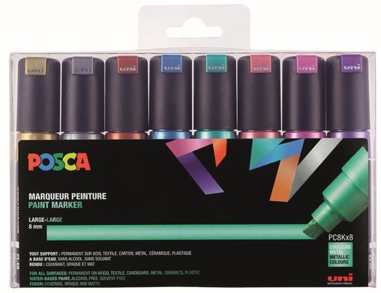 Posca PC-8K set 8 stuks metallic | bol