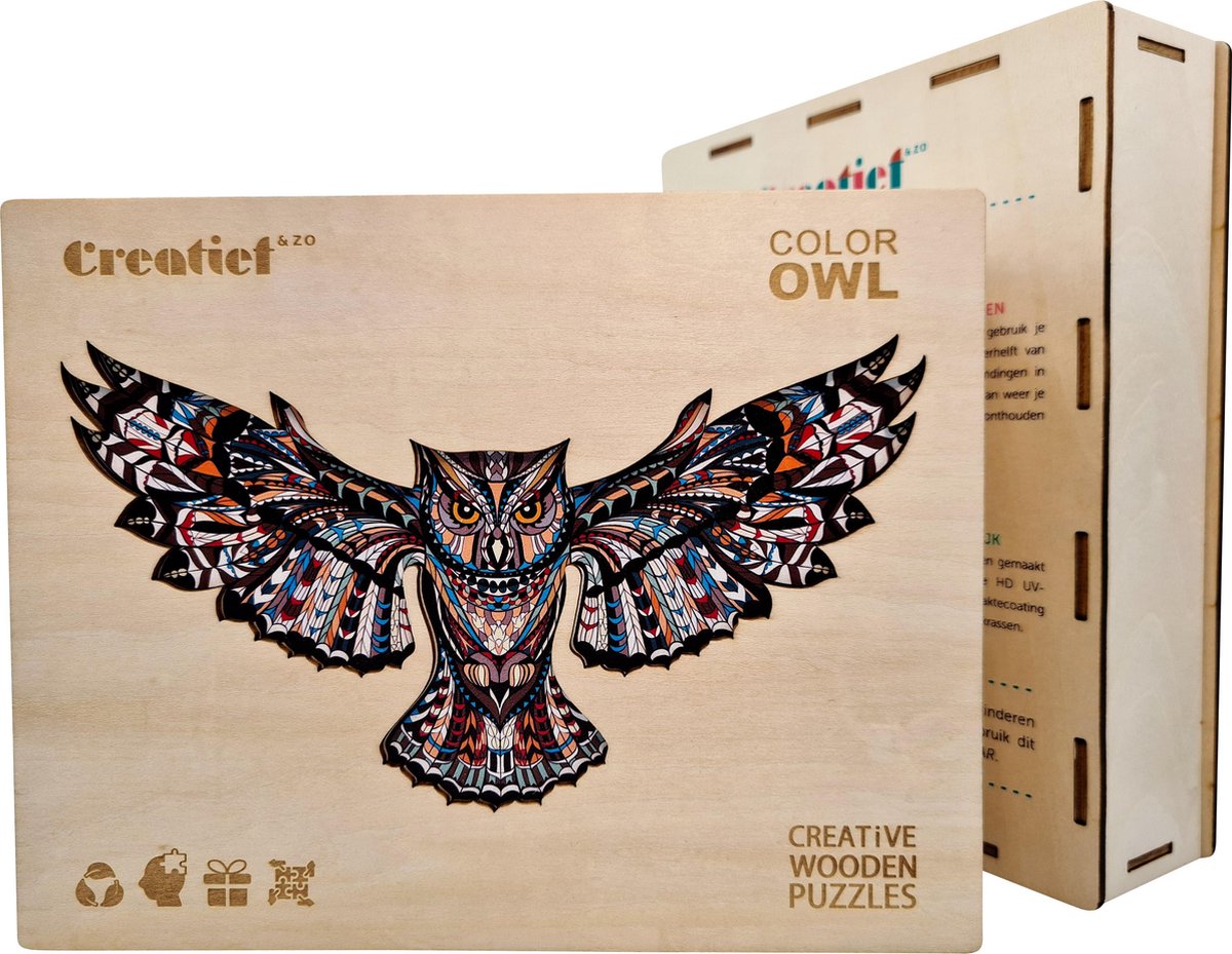 Vliegende Uil - Houten Puzzel Volwassenen - Jigsaw puzzels - A3 formaat | bol.com
