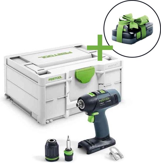Festool T 18+3 - Promo 2022 - 18V Li-Ion accu schroefboormachine set in ...