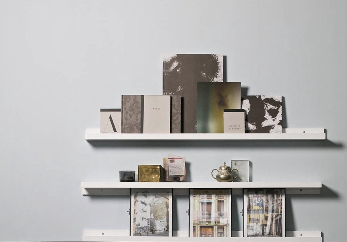 Zwevende fotoplank | 77 x 10 x 4 cm | Zwevende foto wandplank |Wit ...