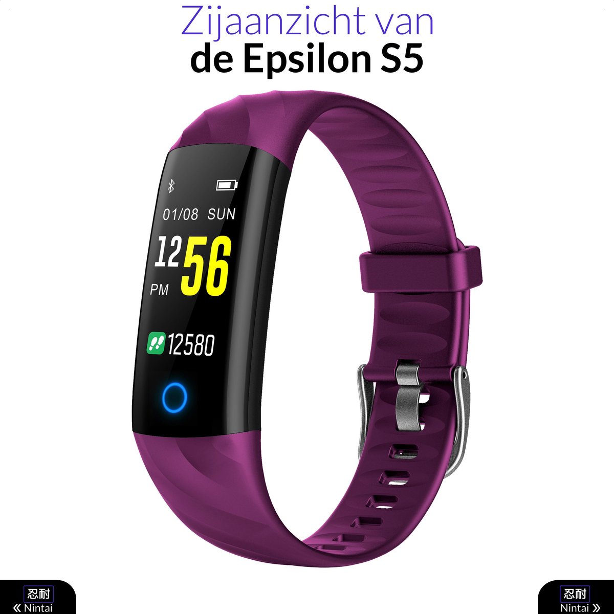 Stappenteller Horloge Dames - Stappenteller Dames - Waterdicht - Paars ...