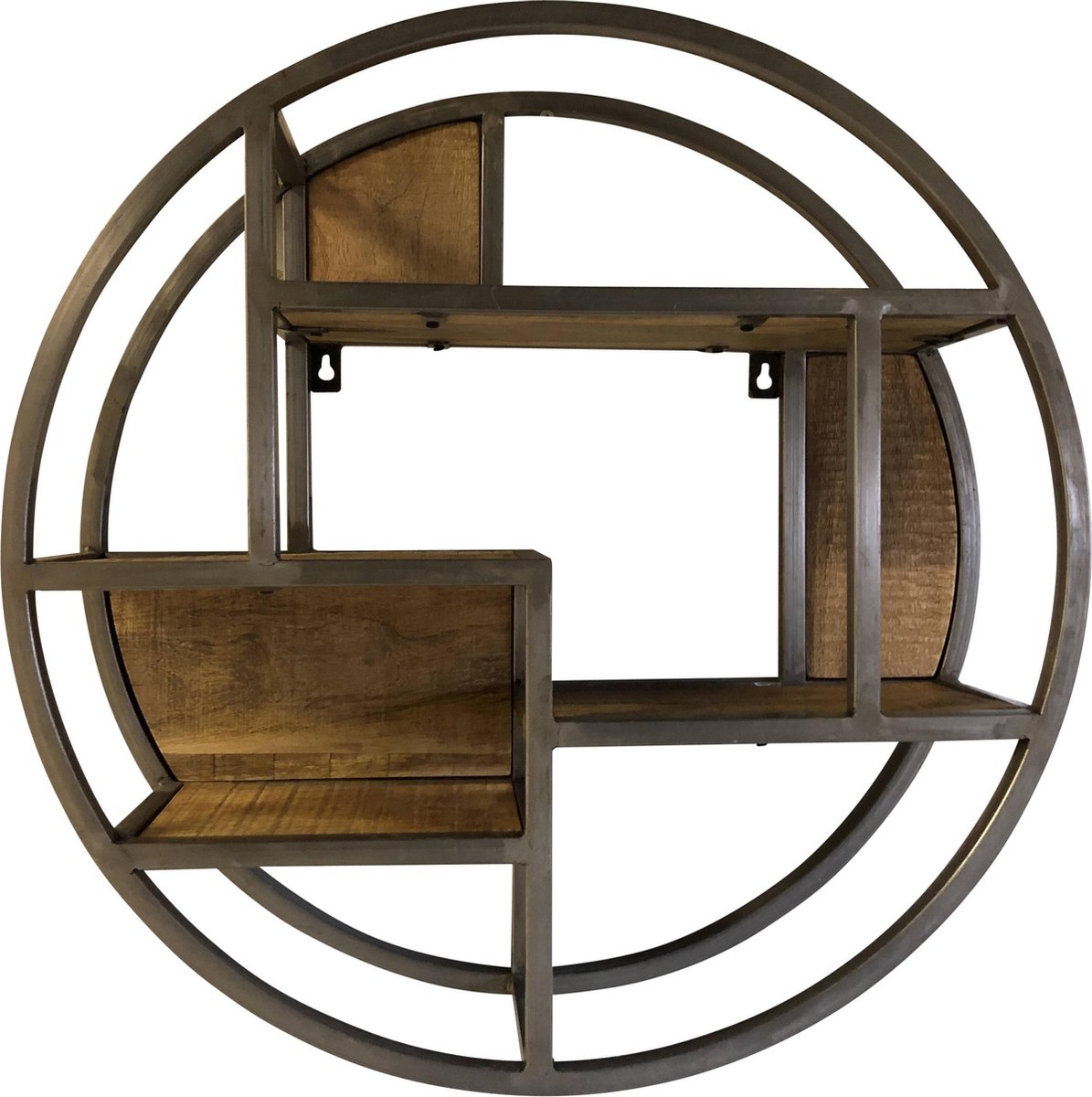 ronde wandkast - industrieel Ø60 - 3 planken - retro | bol.com