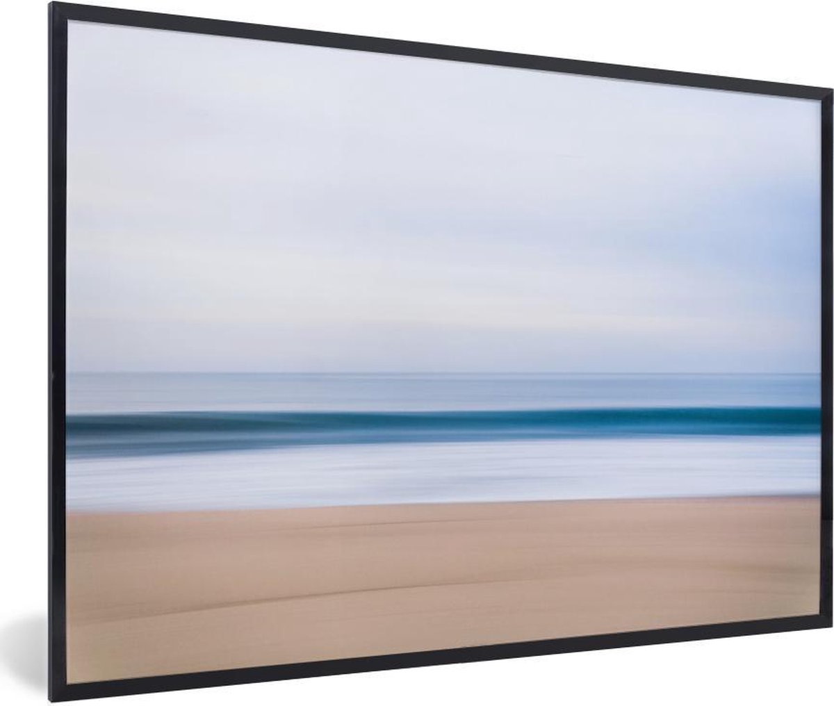 Poster met lijst Rustgevend - Rustgevende foto op het strand ...