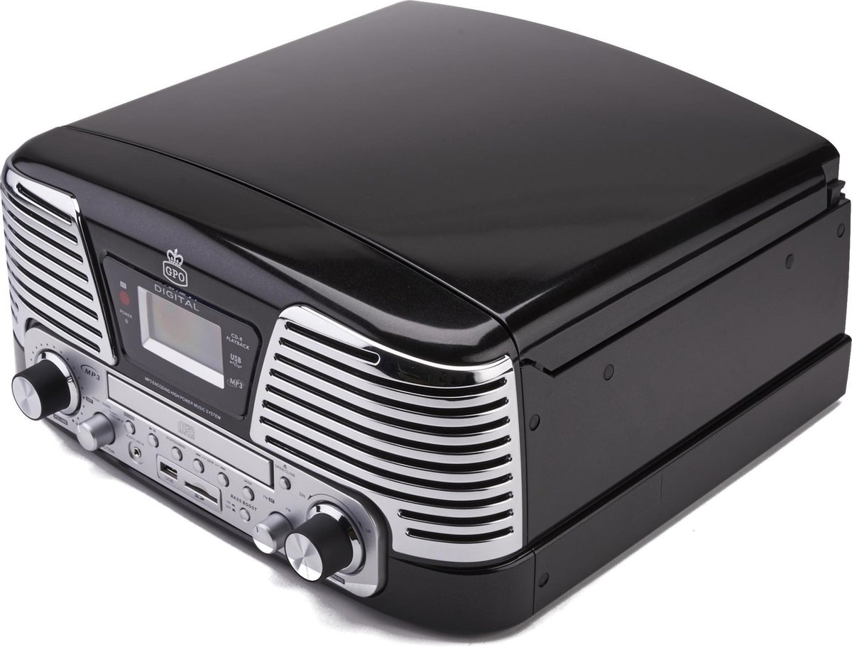 GPO MEMPHISBLA - Retro muziekcenter Memphis, CD-/platenspeler, radio ...