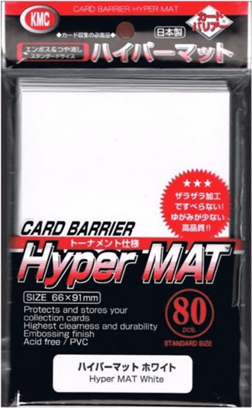KMC Hyper MAT White Standaard Maat Card Sleeves (80 hoesjes) | Games ...