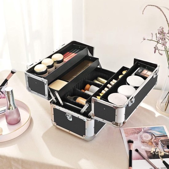 cosmetische koffer make-up koffer XXL groot voor bagage, aluminium ...