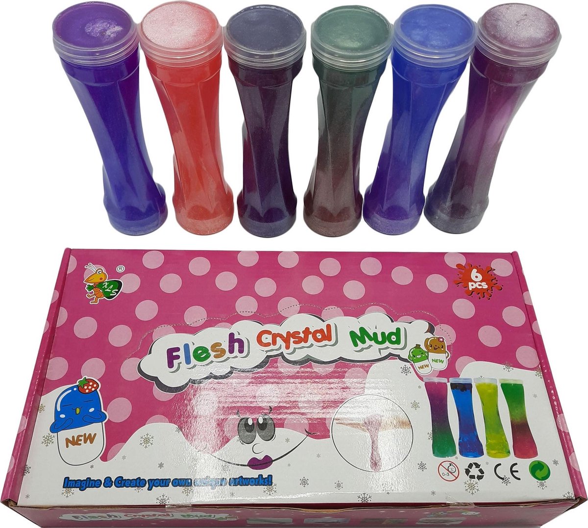 Flesh Crystal Mud - Slime - Putty Slijm - Glitter Slijm - Slijm Pakket ...
