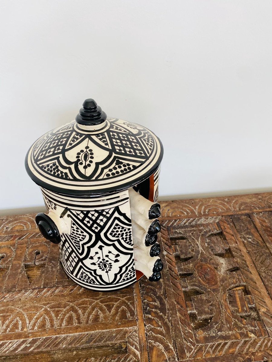 Beldi Tapas Set | Marokkaanse Tapas Set | Handgemaakte Asfi Tapas | Zwart Wit |... | bol.com