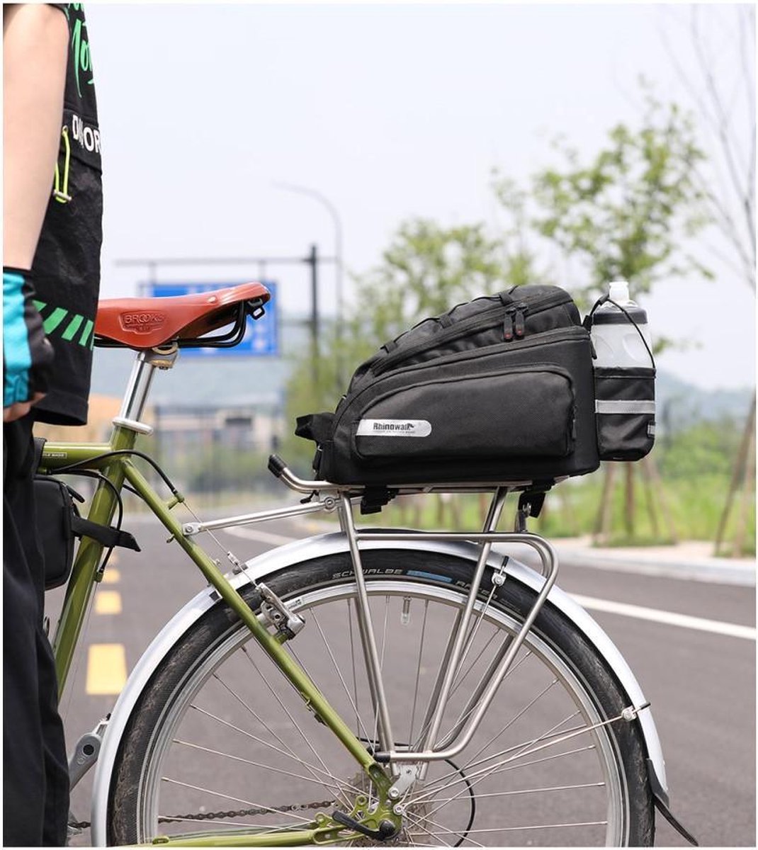 Fietstas bagagedrager - waterdicht - 12 L - Rhinowalk - zwart | bol.com