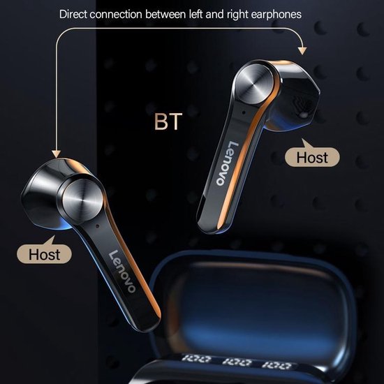Lenovo QT81 Draadloze Oordopjes - Bluetooth 5.0 - oordopjes Alternatief - True Touch... | bol