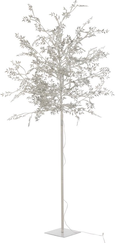 J-Line Boom - Blaadjes - LED - Metaal Zilver - Large - H=180 cm | bol.com