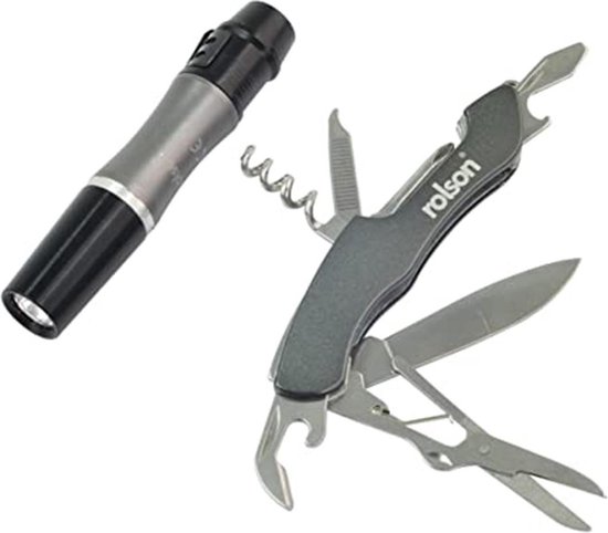 Rolson Zakmes / Multi tool met mini zaklamp | bol.com