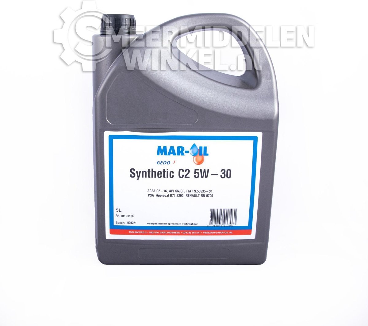 Mar-Oil 5W30 c2 olie 5 liter | bol.com
