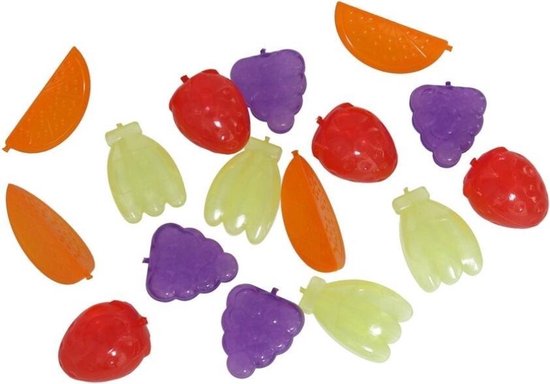 16x stuks ijsblokjes fruit vormen herbruikbaar - Plastic ijsblokjes ...