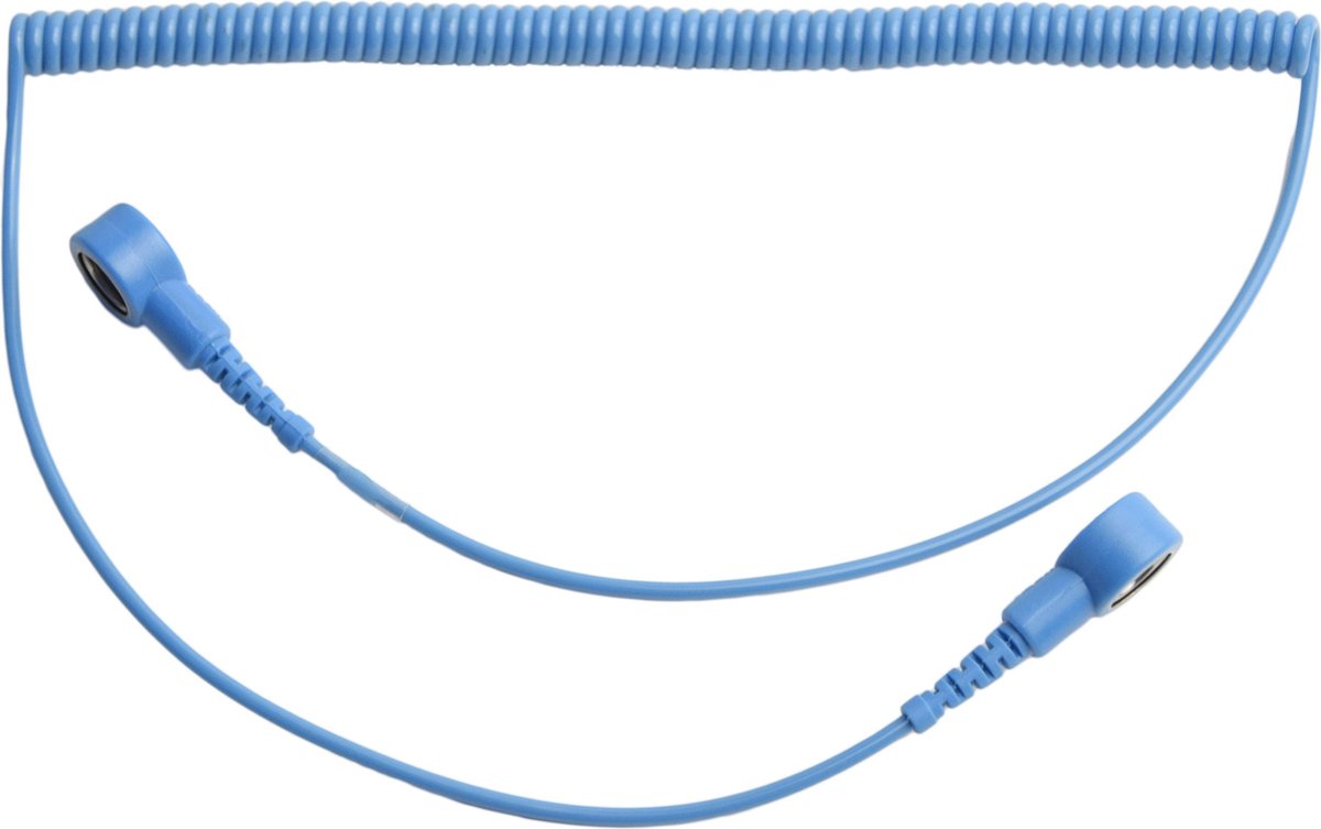 Killstat Spiral Wristband Push Button Blue 1.8m x 10mm | bol.com