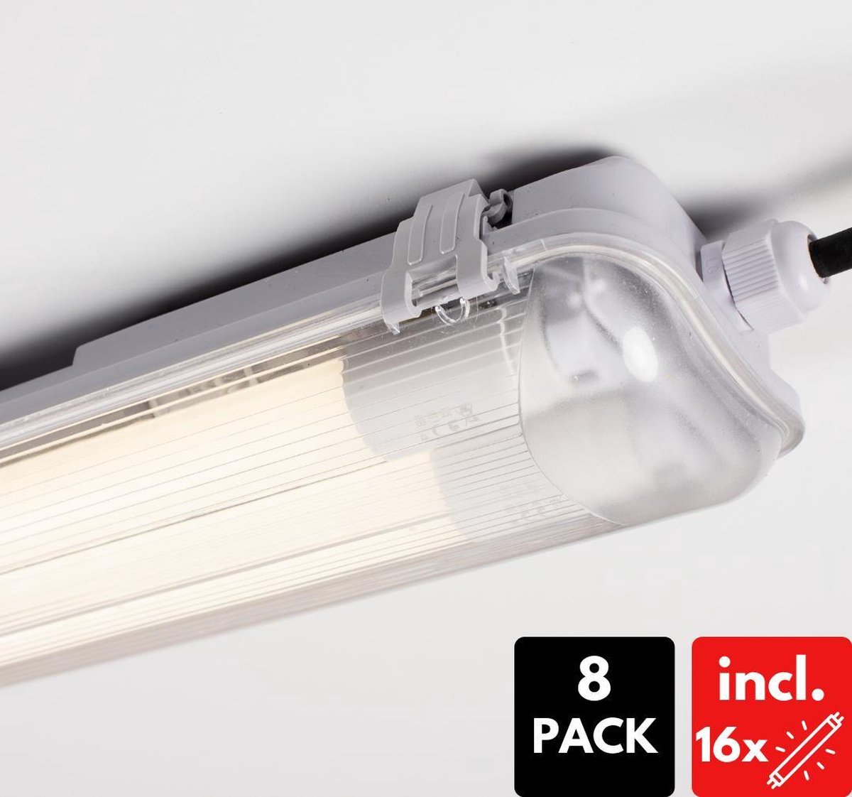 Proventa LongLife LED TL Armaturen 8 x 120cm incl. 16 LED buizen - Binnen & Buiten | bol.com
