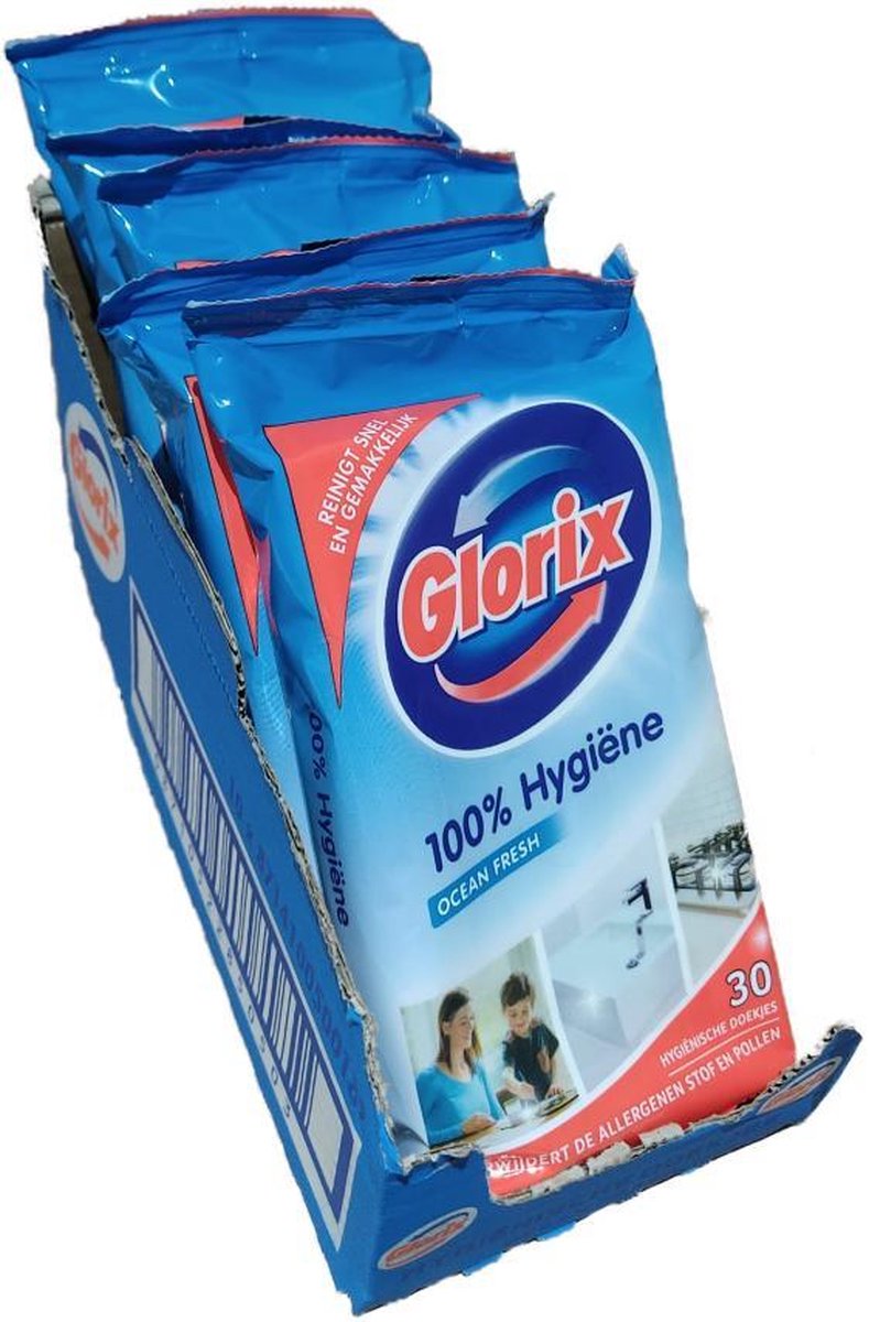Glorix Hygiënische doekjes - Ocean Fresh - Voordeelverpakking (5 x 30 ...