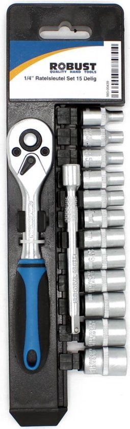 Robust 1/4" Ratelsleutel Set 15-Delig | bol