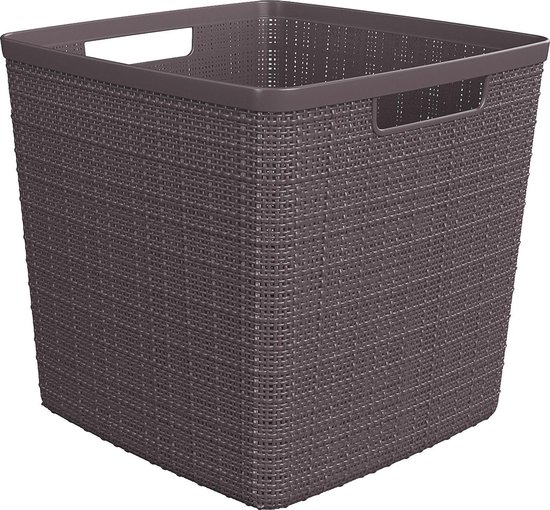 Curver Jute Opbergmand Cube - 17L - Paars/Bruin | bol
