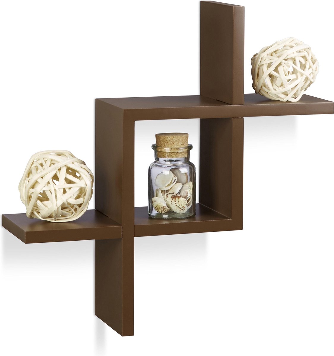 Relaxdays wandplank voor decoratie - cd-rek - hout - muurplank ...