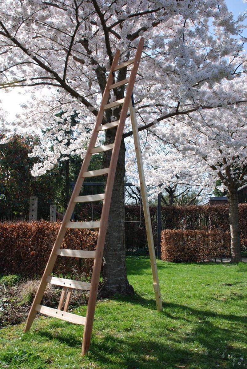 Driepootladder - 14 treden/sporten - Stahoogte 363 cm - Houten ladder ...