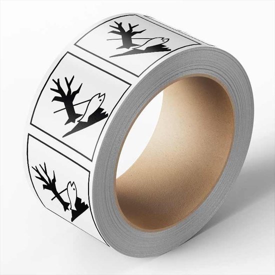 ADR sticker milieugevaarlijk, zelfklevend papier, 1000 op rol 100 x 100 ...