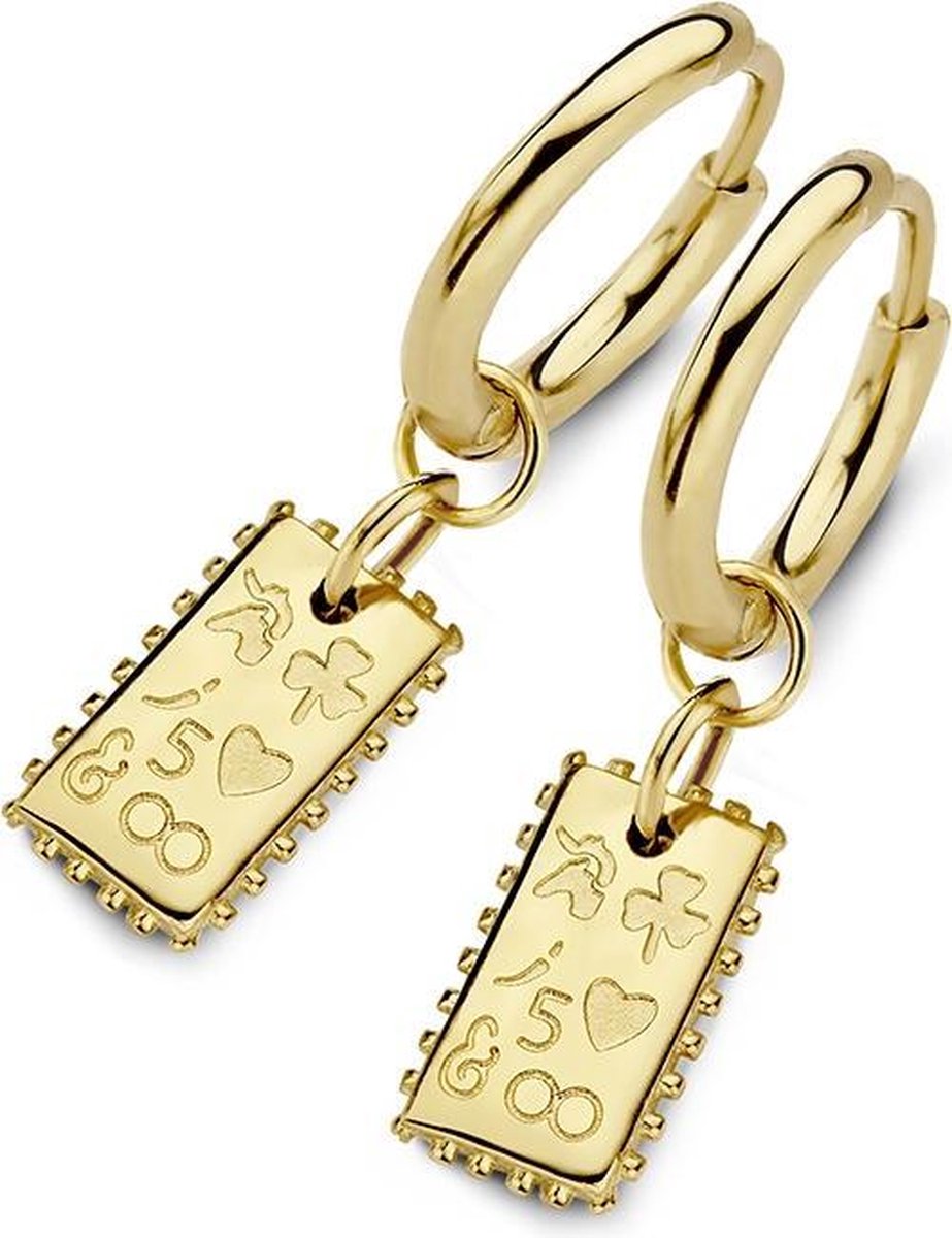 CO88 Collection Divine 8CE 70346 Stalen oorringen met hanger ...