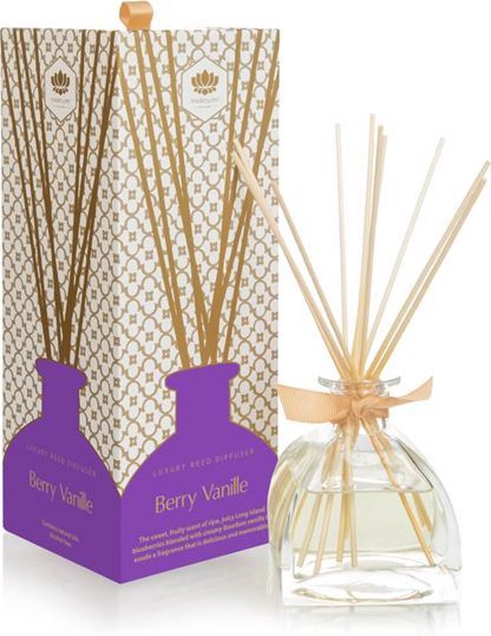 Huisgeur - Berry Vanille - Made By Zen - Luxury reed diffuser | bol