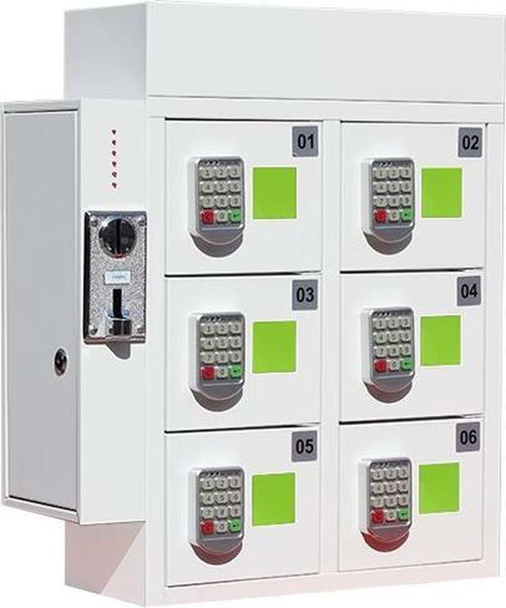 Locker voor smartphones. met oplaadmogelijkheid en betaalmogelijkheid ...