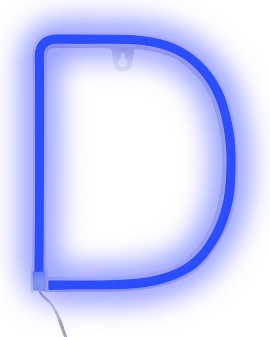 Neon LED Letter Blauw Blue D | bol.com