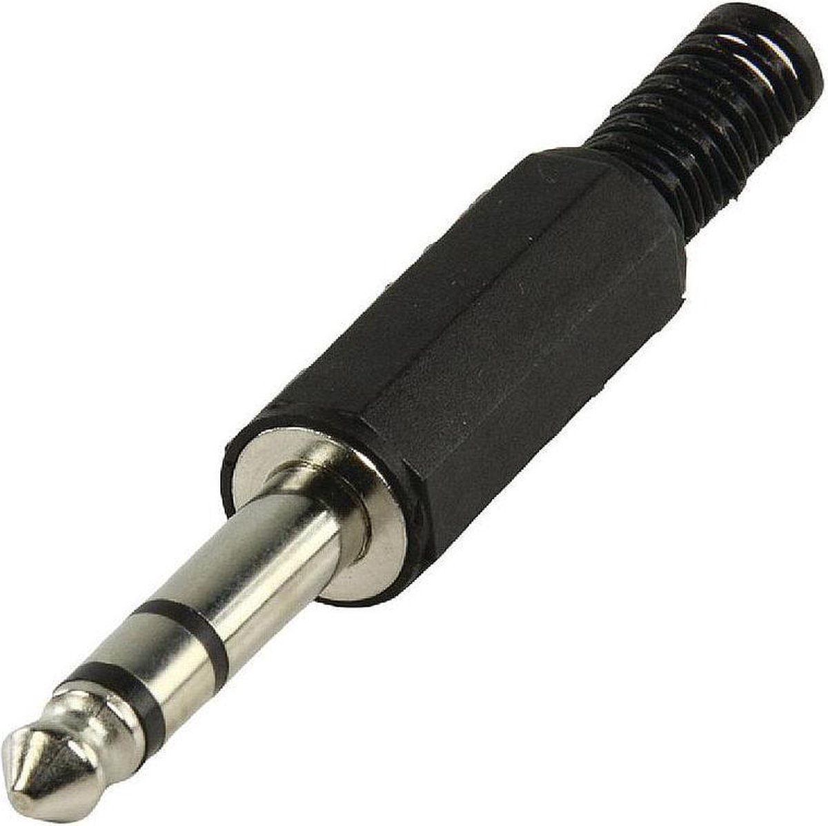 Soldeerbare 6,35mm Stereo Jack Connector (m) - Met Grommet - Zwart ...