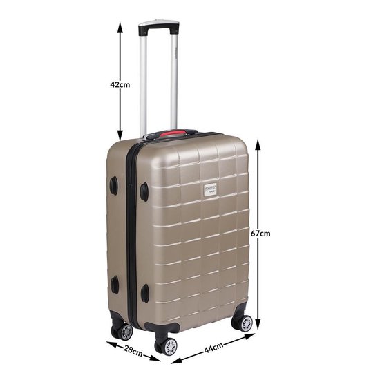 Monzana Exopack Hardcase Koffer - 65x41x27cm - Champagne | bol.com