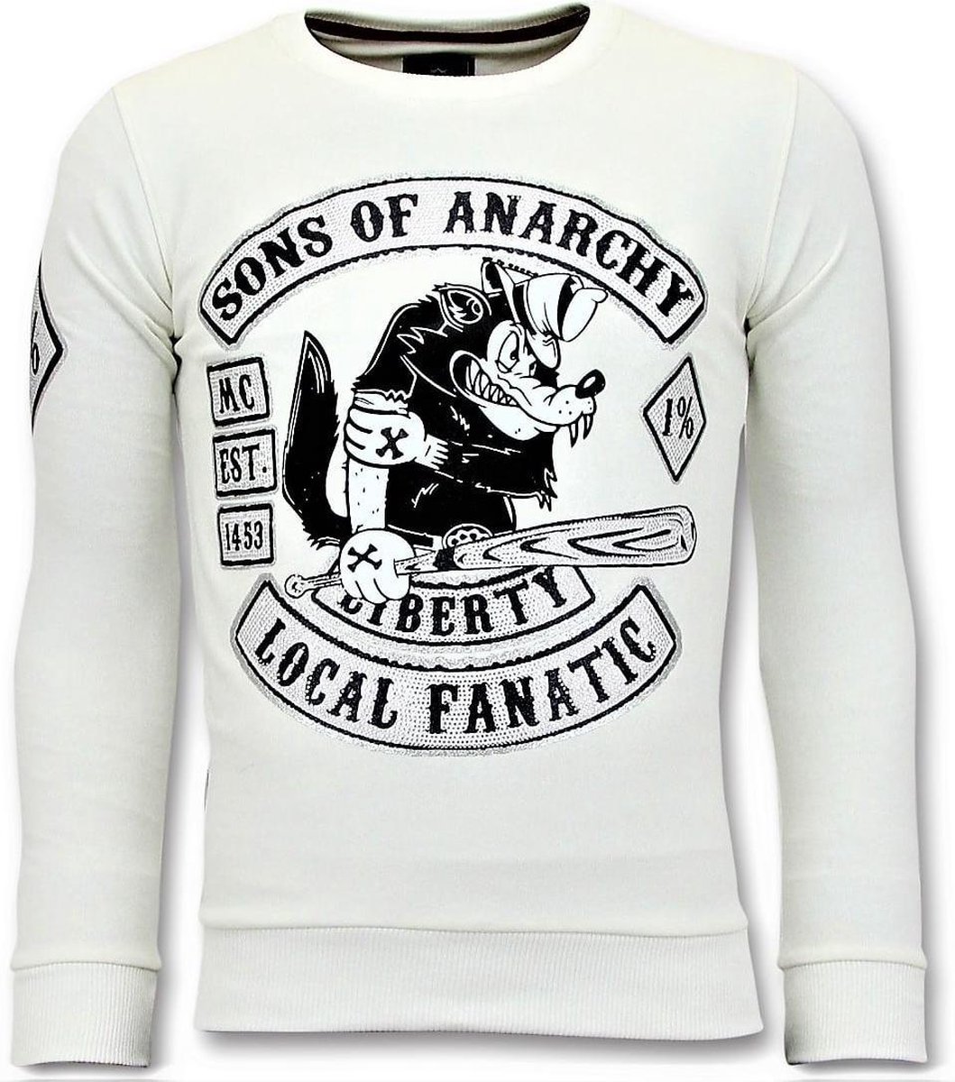 Rhinestones Sweater Heren - Sons of Anarchy Trui - Wit | bol.com