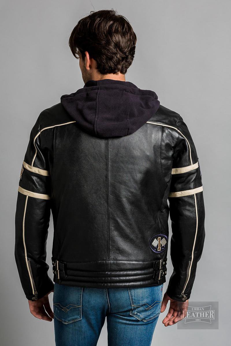 Urban 5884® - Austin - Heren Motorjas - Met Protectie - Rund Leer Zwart ...