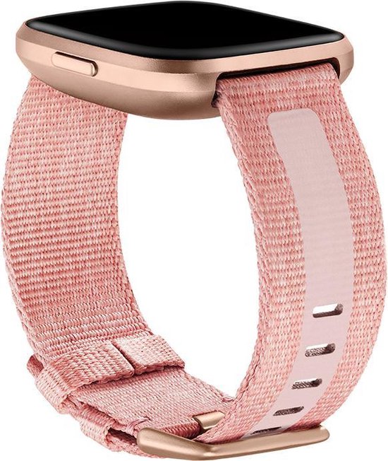 Fitbit Versa 2 Woven Band Pink, Large | bol