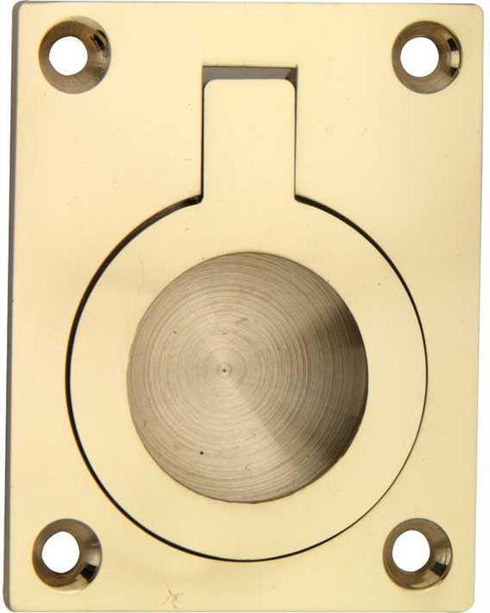 Luikring rechthoekig 60x47mm messing gelakt | bol