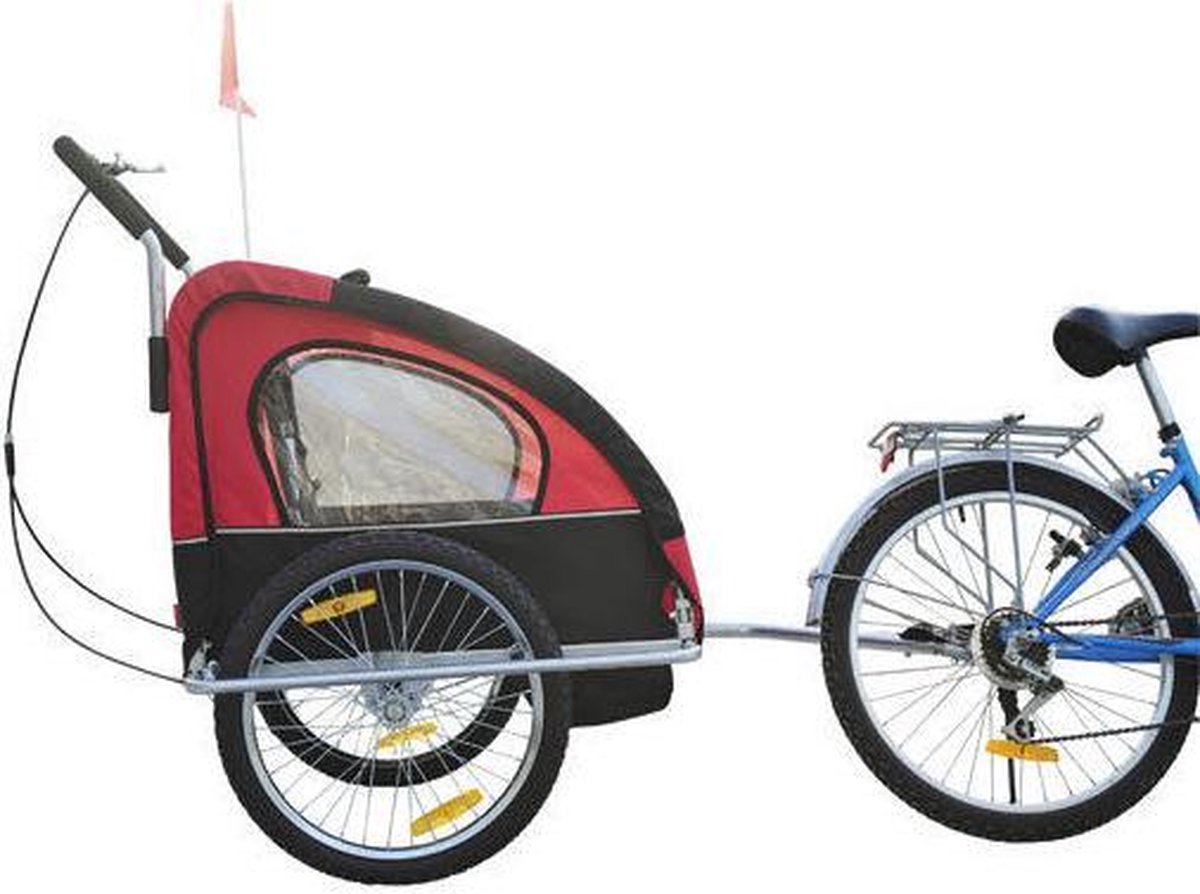 EKEO - Fietskar - Kinderfietskar - 2 in 1 jogger fietskar - Rood ...