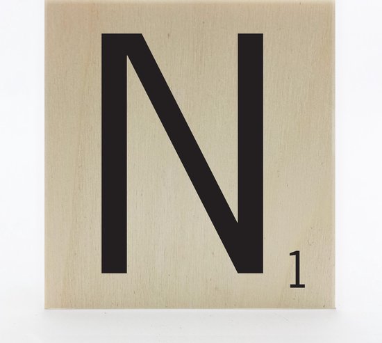 Houten scrabble letter N - 8 x 8 cm | bol.com