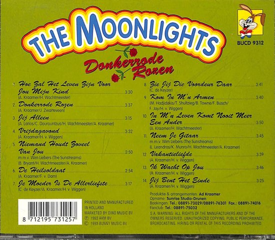 Donkerrode Rozen, The Moonlights | CD (album) | Muziek | bol