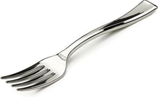 100x Metallic Silver Mini FORKS - MOZAIK BY SABERT | bol